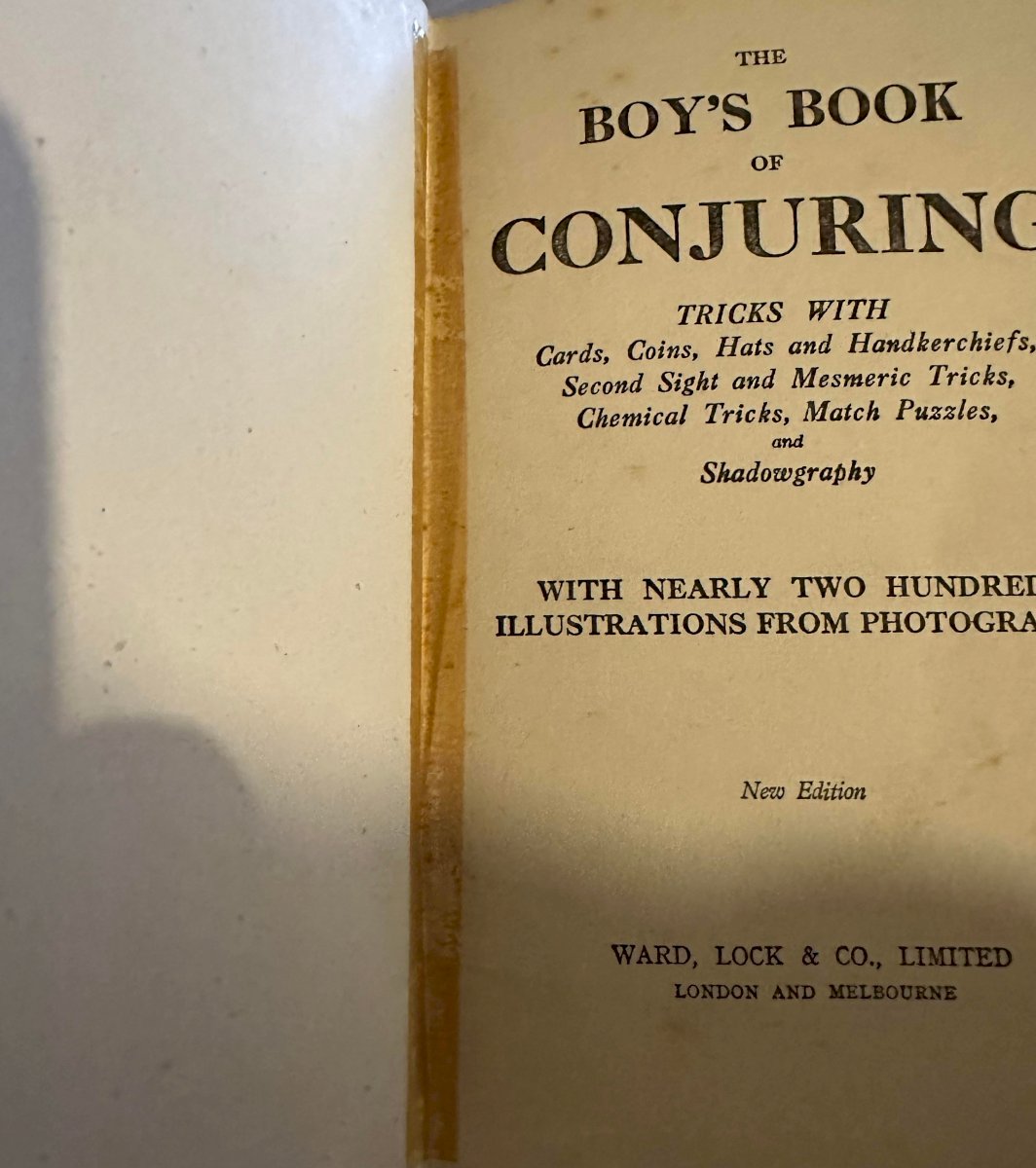The Boys book of Conjuring by Ward Lock & Co | Castle Magic